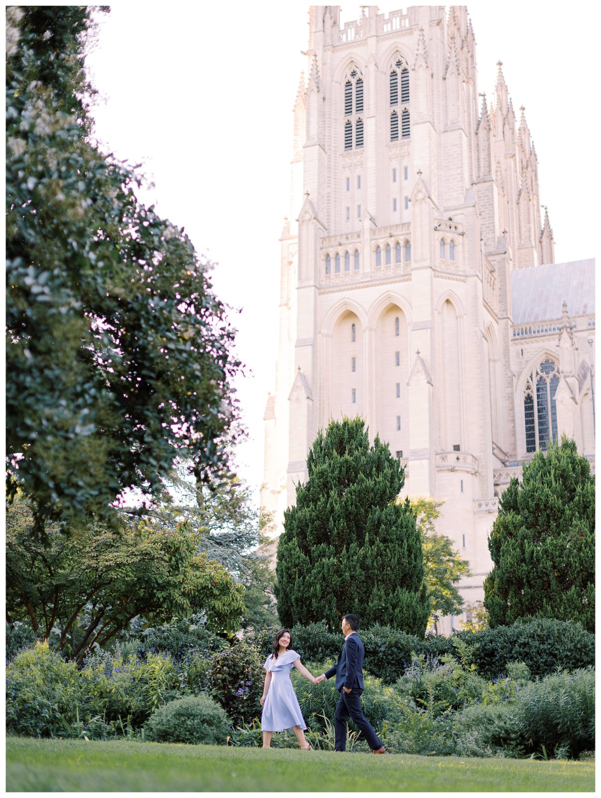 National Cathedral Engagement Photos | Bishops Garden Engagement ...