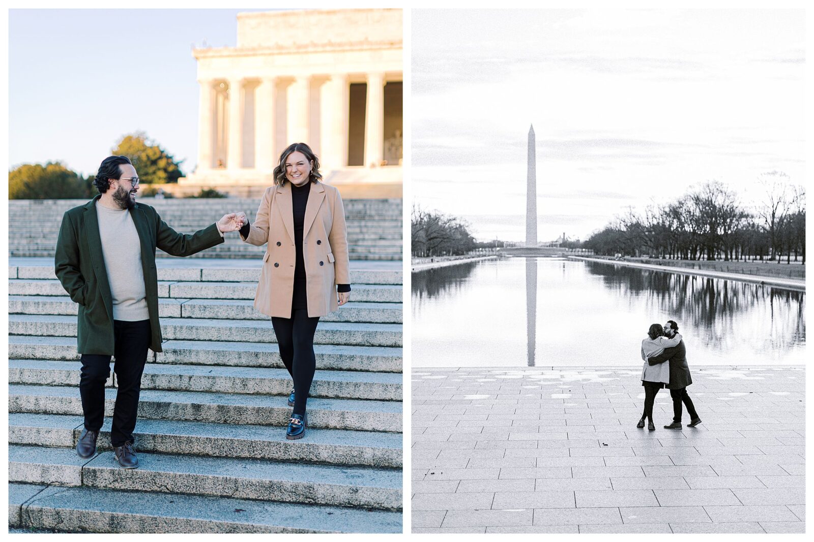 Lincoln Memorial Engagement Session | Sunrise DC Couple Photos | Emma and Ben - kir2ben.com