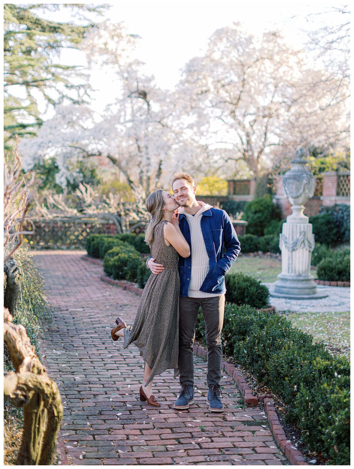 Springtime DC Garden Engagement | Magnolia Flower Engagement Photos ...