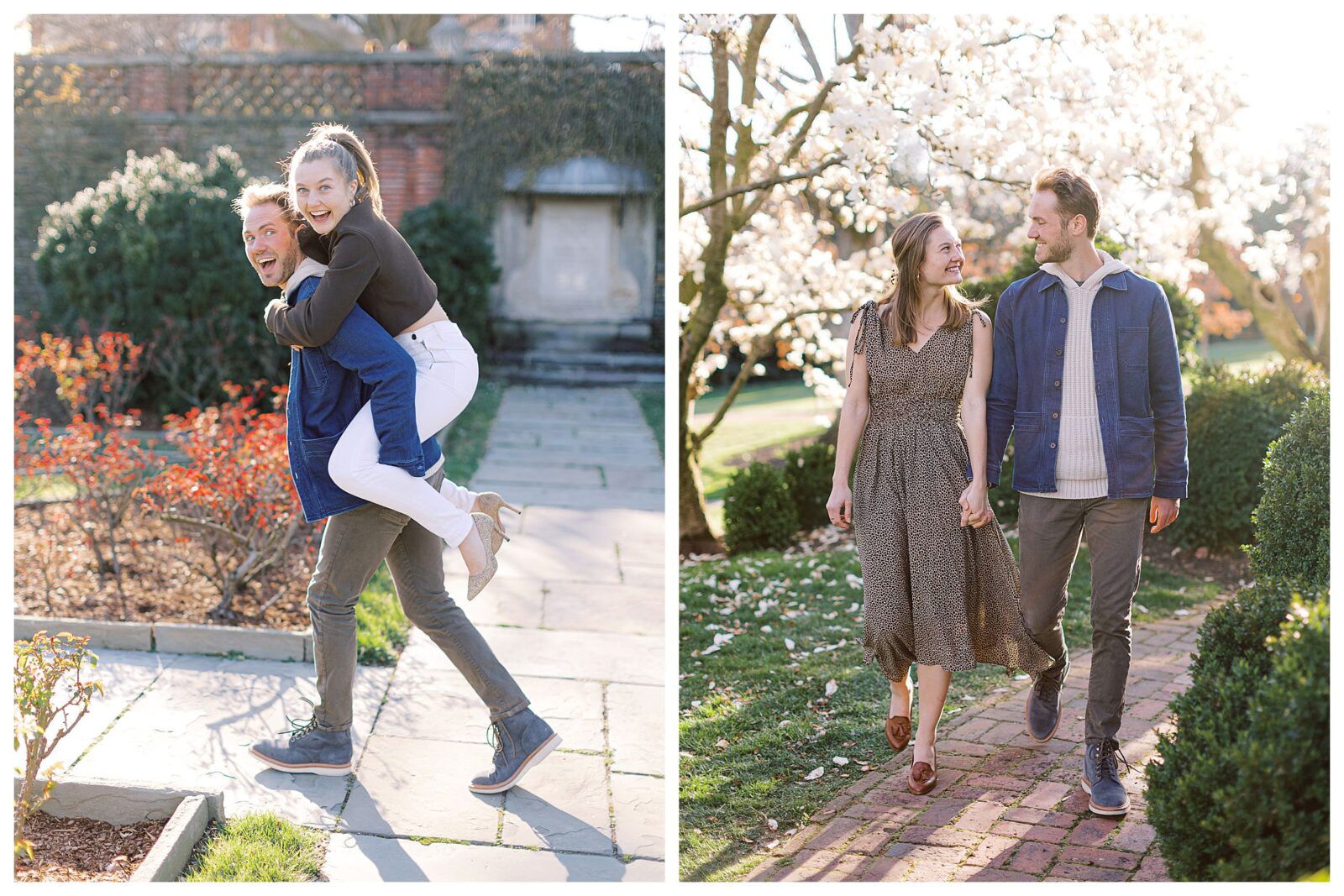 Springtime DC Garden Engagement | Magnolia Flower Engagement Photos ...